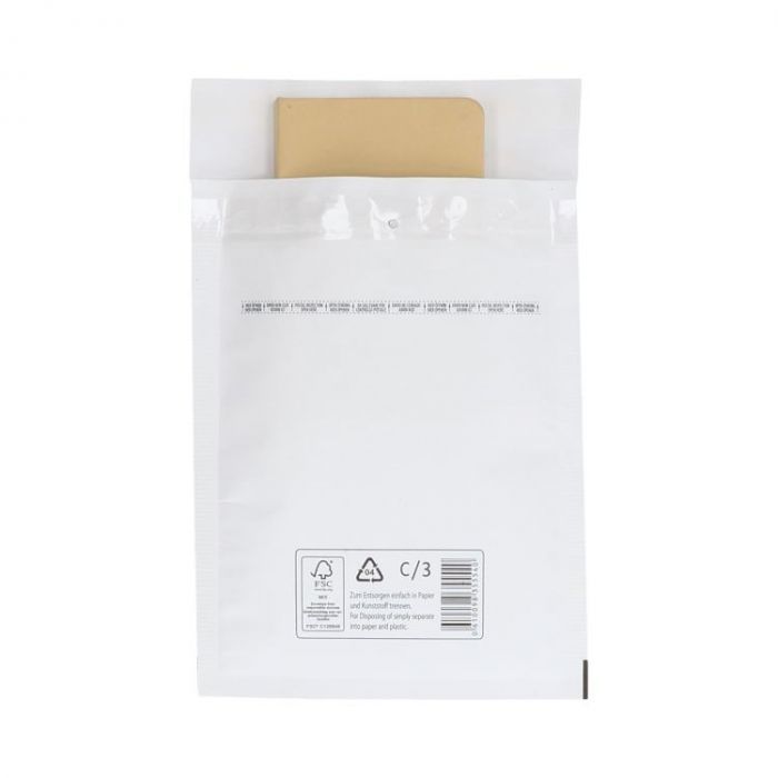 Luchtkussen / bubbel envelop - 15 x 21 cm - wit
